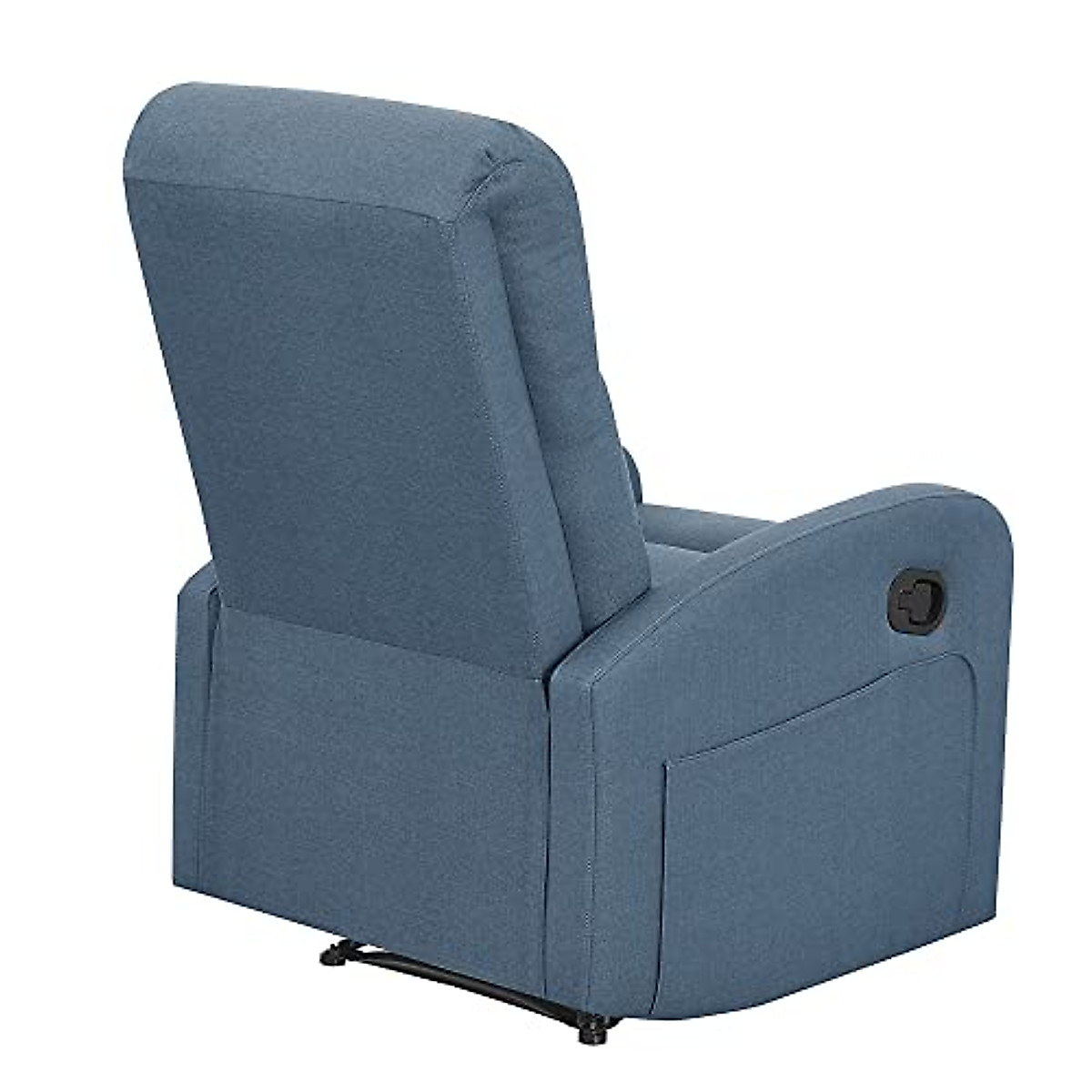 NewRidge Home Goods Charlotte Upholstered Manual Recliner, Denim Blue