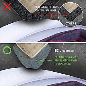 urbanhouse (2-Pack High-Density Corner Guard Edge Protector & Bumper for Parking Garages, Workshops, Baby Proofing Walls and Furniture - Neutral Grey, 24 Inches.