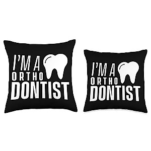 Job Student Tooth Floss Funny Orthodontics Braces Orthodontists Throw Pillow, 16x16, Multicolor