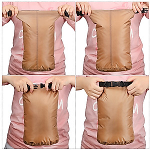 6 Stück Wasserdichte Trockenbeutel Set Trockensack Leicht Luftdicht Packsack Set 20 L 15 L 10 L 8 L 5 L 3 L Trockentasche und Lang Verstellbar Schultergurt für Kajakfahren (Dunkle Farbe)