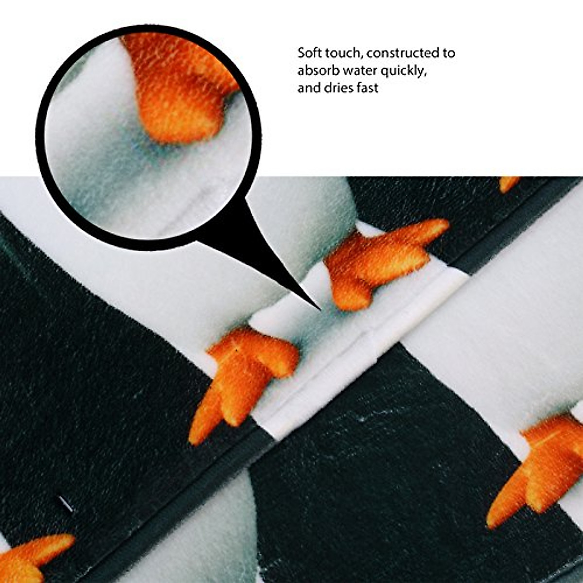 Amagical 16 Pieces Shower Curtain Set Bath Mat Set Contour Mat Toilet Cover Penguins Cute Animals Print Shower Curtain with 12 Hooks