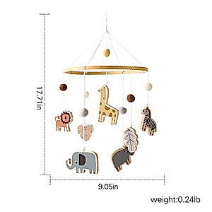 Jungle Animals Crib Mobile - Baby Mobile for Crib - Woodland Nursery Room Decor - Handmade Baby Gifts Nursery Mobiles for Baby Boys & Girls (Zoo Mobile)