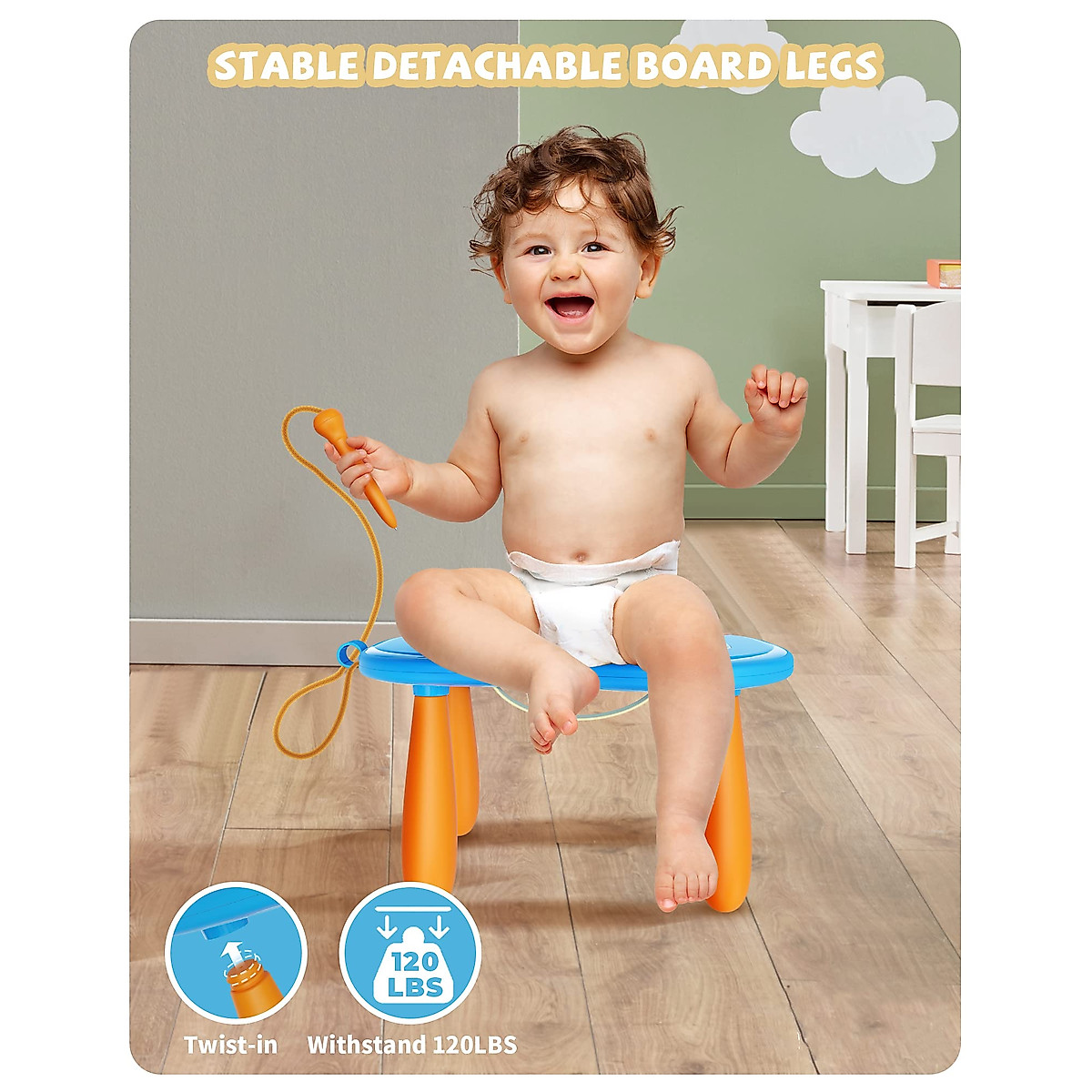 Magnetic Drawing Board, Doodle Board for Toddlers Toys Age 1-2, Magnetic Writing Board, Preschool Learning and Educational Toys for 1 2 3 Years Old Girl Boy, Gift for Birthday Christmas New Year(Blue)