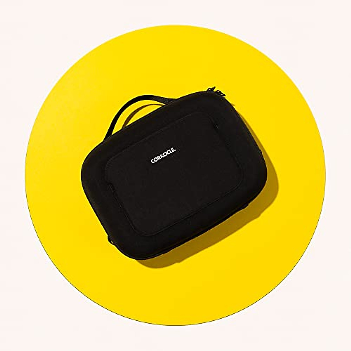 Corkcicle Crushproof Cooler Lunch Box, Reuseable Water Resistant Insulated, Perfect for Traveling with Wine, Beer, Ice Packs, and Lunches, Black Neoprene, Back to School