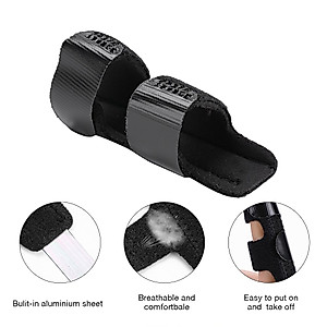 FILFEEL Finger Splint, Adjustable Aluminium Alloy Index Middle Finger Splint Hand Support Tenosynovitis Recovery Brace, Injury Pain Bending Deformation Aid Tools