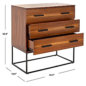 Safavieh Home Collection Marquise Brown 3-Drawer Storage Living Room Bedroom Chest CHS5002A