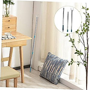 NOLITOY 5pcs stitching clothes rail curtain rod hooks outdoor tools outdoor window shade Clothes Drying Pole extended closet pole metal retriever rod Splicing Clothesline Pole Clothes Rod