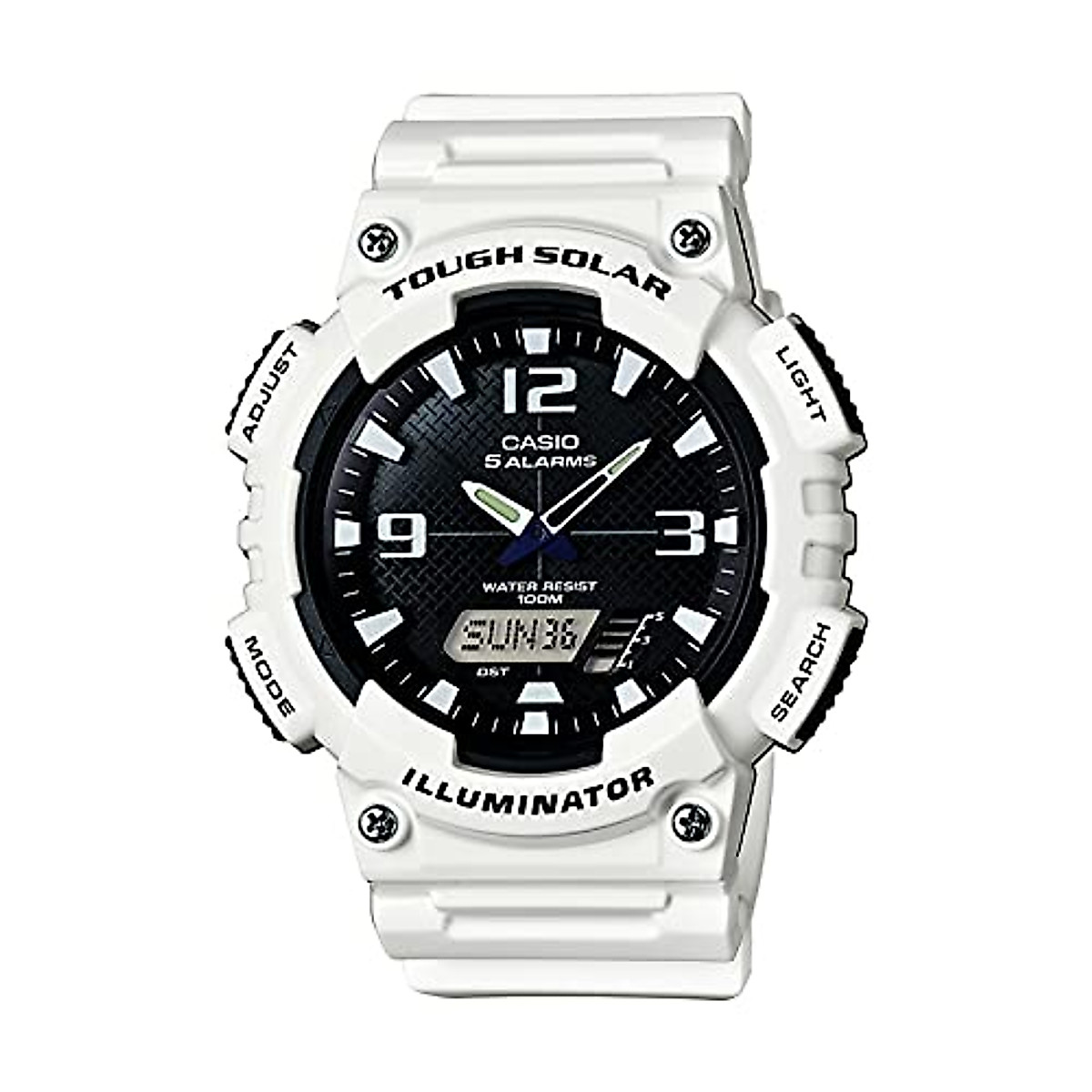 Casio Men's AQ-S810WC-7AVCF Analog-Digital Display Quartz White Watch, White/Black