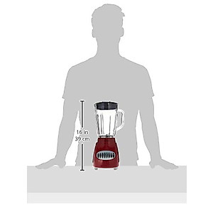 Brentwood Blender with Glass Jar, 12-Speed + Pulse, Red