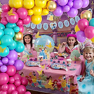 Magic Balloon Garland Arch Kit 103 Balloons Set Purple Blue Rose Red Yellow Gold Metallic Balloons 12Pcs Butterfly Stickers Decorations for Birthday Party Wedding Baby Shower Decor Supplies