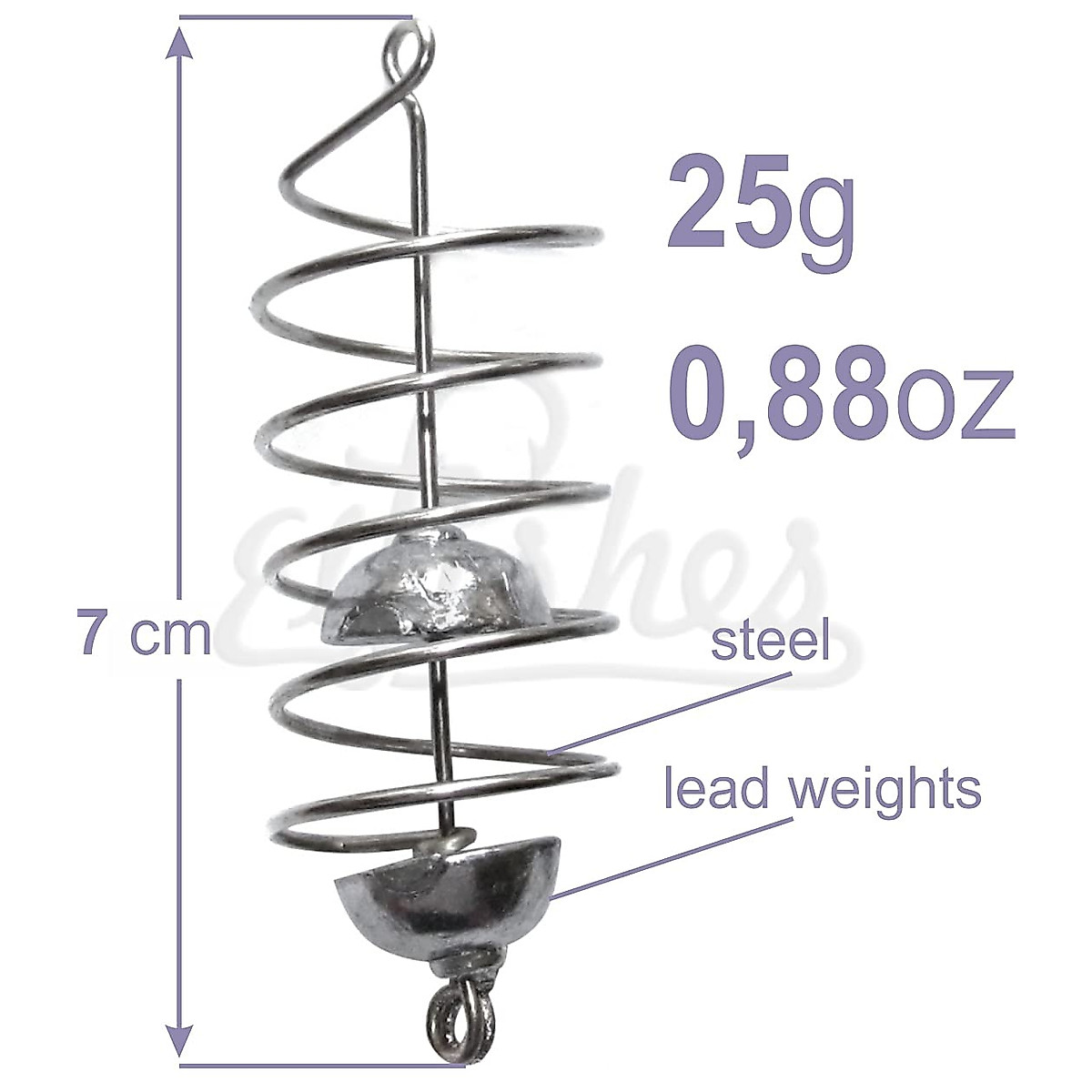 Elfishes 10pcs Carp Spring Bait Fishing Feeder Set Fishing Hooks Rig #4 #6 Coarse Terminal Tackle, Silver, 15g 25g