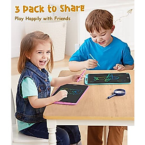 LCD Writing Tablet, 10-Inch Doodle Board, 3-Pack Toddler Toys, Educational Learning Drawing Tablet for Kids, Christmas and Birthday Gifts for 2 3 4 5 6 7 8 9 10 Years Old Boys and Girls
