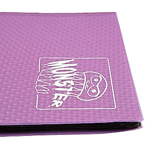 Monster Binder- 9 Pocket Side Loading Trading Card Album -Holofoil Purple - Holds 360 Standard Size TCGs - Compatible with Yugioh, Magic The Gathering, Pokémon and Sports Cards - Safe & Secure Storage