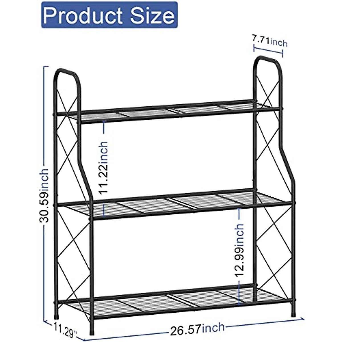 Bextcok 3 Tier Plant Stand,Tiered Plant Shelf for Multiple Plants,Metal Plant Shelf Stands,Multiple Flower Pot Display Rack,Iron Shelves Holder for Patio Garden Corner Indoor Outdoor