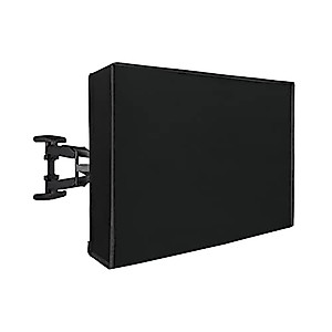 Waterproof Outdoor TV Cover for 46-48 inch TV with Bottom Cover, Thick Fabric, Dustproof and Weatherproof TV Cover with Remote Control Pocket, Black