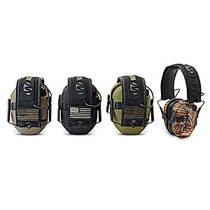 Walker's Razor Slim Shooter Electronic Hunting Folding Hearing Protection Earmuffs w/ 23dB Noise Reduction & Sound Amplification, Tan Patriot (4 Pack)