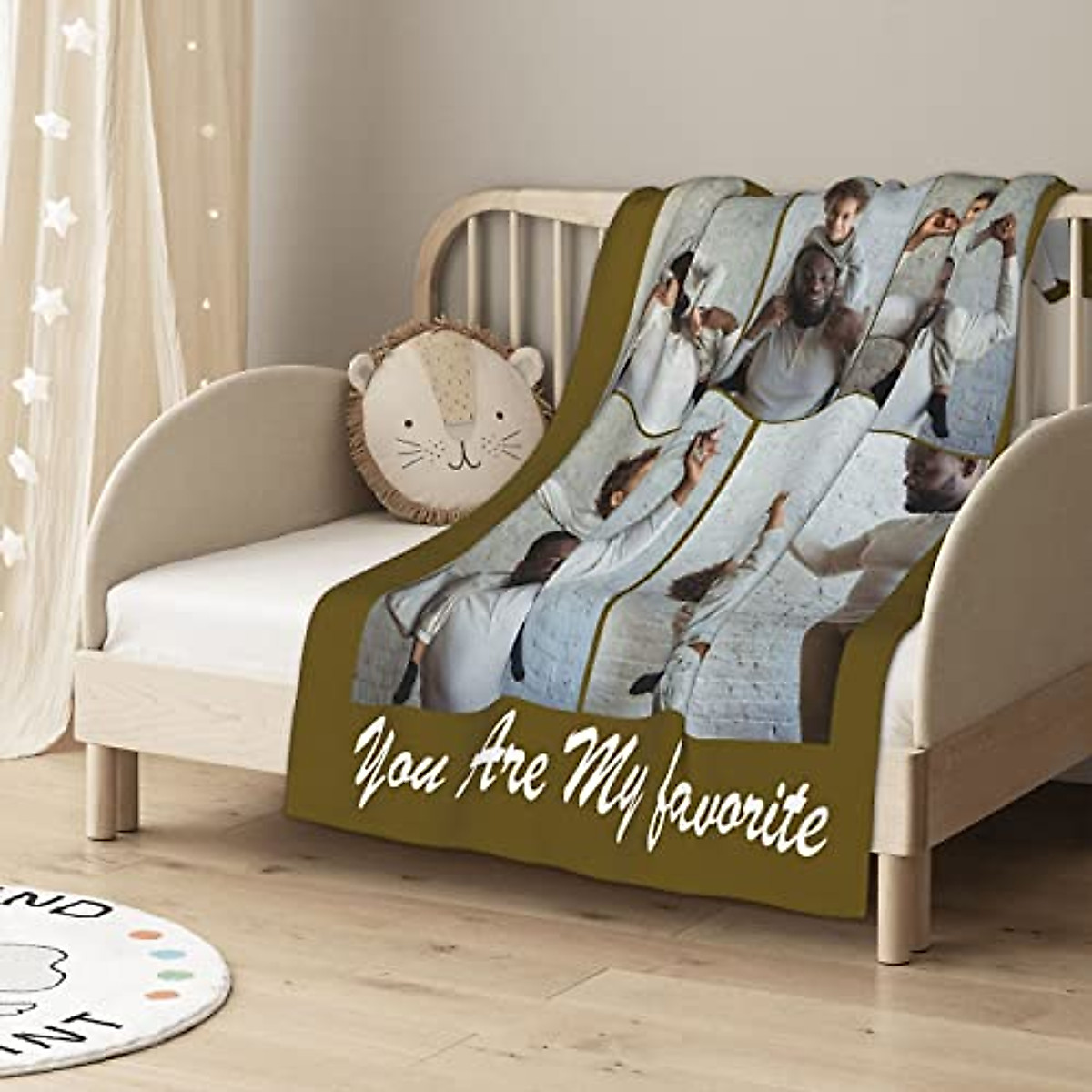 Personalized Blankets for Adults Custom Flannel Blanket with Picture Photos Text-Customizable Blanket as Gifts for Mom Father New Mom Best Friend Family for Wedding Birthday Anniversary 50"X40"