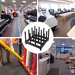 Happybuy Vinyl Cart Mobile Rack 16 Roll Capacity Vinyl Roll Rack 2" Core Vinyl Rolling Cart 1200 lbs Heavy Duty Digital Media for Mobile Storage (16 Rolls)