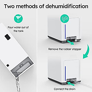 Dehumidifier for Home with Drain Hose, 68OZ Water Tank, Dual Semiconductor, Auto Shut off, Auto Defrost,Portable Dehumidifier for Bedroom, Bathroom, RV, Basement, Closet