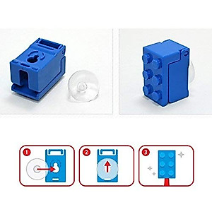 3pcs Brick Design Toothbrush Case Cover Holder Set for Office, Travel, Home for Kids Children (3Pcs-BlockHolders)