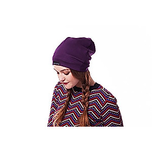 Grace Eleyae GE Sleep Cap | Slap Silky Sleeping Stylish Beanie Hat Premium Quality Head Cover for Curly Hair Women Soft & Smooth Sleep Caps (Purple)