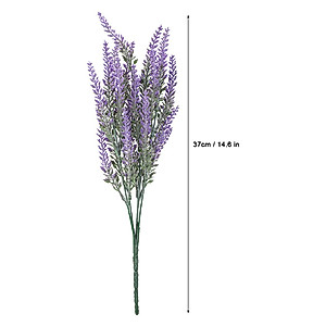 Tyenaza Artificial Lavender Flowers Plants, Faux Shrubs Plastic Plants for Home Garden Party Decor(Purple)