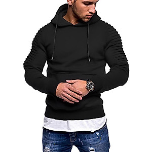 COOFANDY Men's Black Hoodies Sport Gym Hooded Active Athletic Pullover Casual Hooded