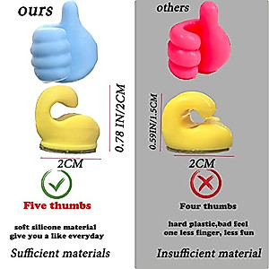 AELITOK 16Pcs Creative Silicone Thumb Wall Hook - Multifunction Adhesive Cable Clip ，Self Adhesive Thumb Cable Organizer Clips Key Hanger