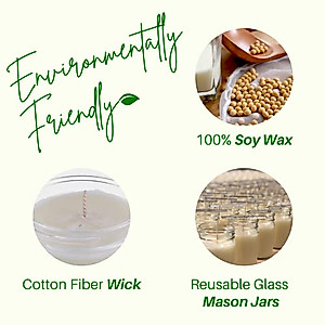 Nika's Home Lily of The Valley Soy Candle 12oz Mason Jar Non-Toxic White Soy Candle Handmade, Long Burning 50-60 Hours Highly Scented All Natural, Clean Burning Candle Gift Décor