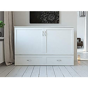 AFI Hamilton Murphy Bed Chest with Charging Station, Queen, White