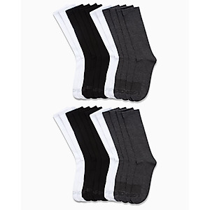 AND1 Men's Socks - Athletic Cushion Crew Socks (24 Pack), Size 6-12.5, Assorted