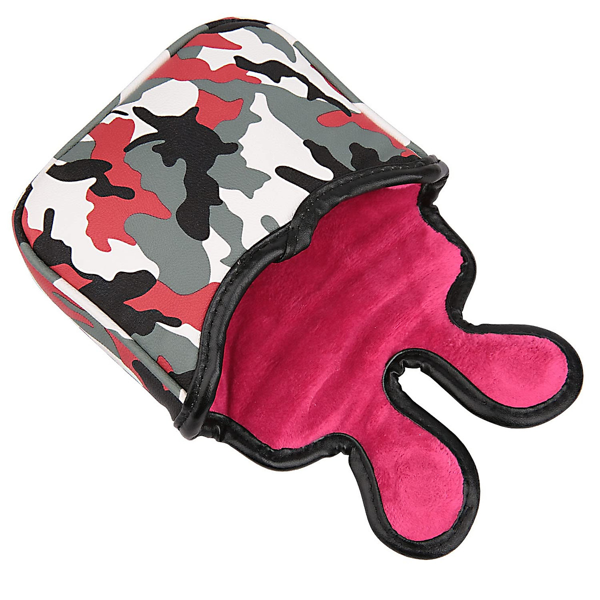 Golf Builder Red Camouflage Golf Club Square Mallet Putter Head Cover for Center Shaft Putters with Magnetic Closure