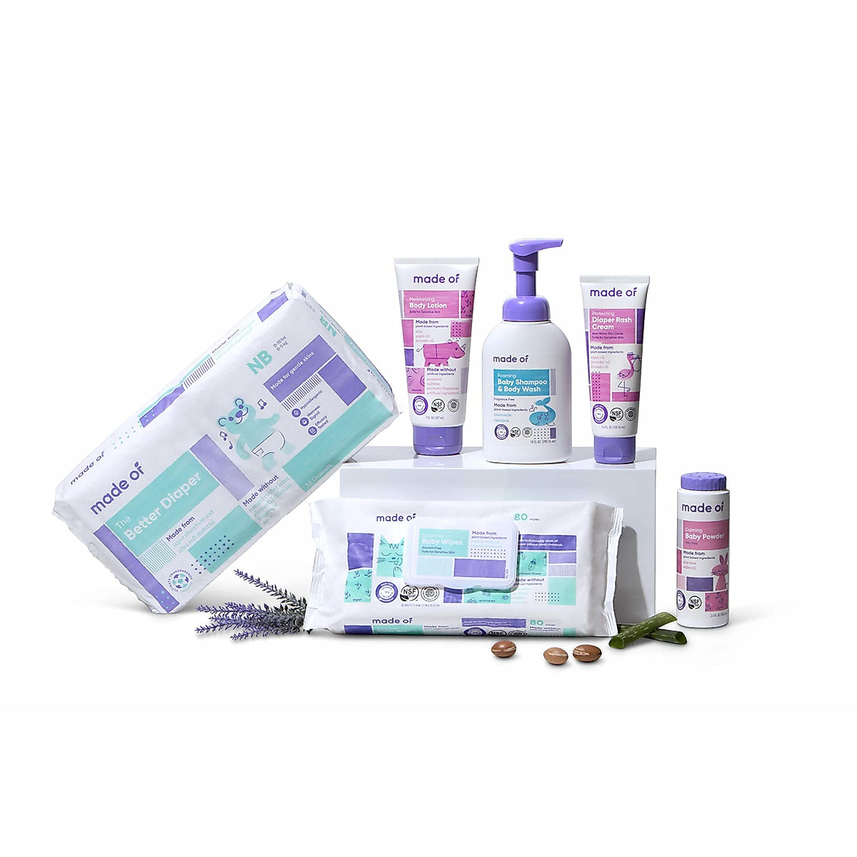 Organic Diaper Rash Cream by MADE OF - NSF Organic - Fragrance Free - Organic Diaper Ointment for Sensitive Skin and Eczema Rash and Irritation - Made in USA - 3.4oz (Fragrance Free, 1-Pack)