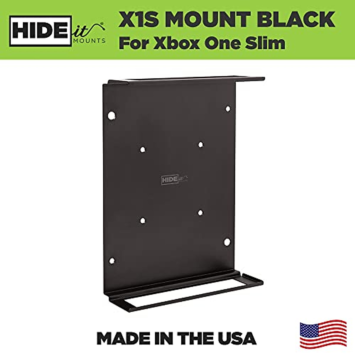 HIDEit Mounts X1S Wall Mount for Xbox One S - Patented in 2019, Made in USA - Steel Mount for Xbox One S to Safely Store Your Xbox One S on Wall Near or Behind TV