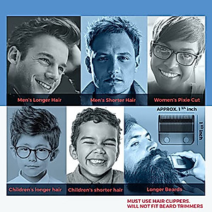 Clipquik Premium XL Clipper Guards, Strong & Sturdy 2.5 inch, 2.25", 2", 1.75", 1.5", 1.25" (#20, #18, #16, #14, #12, #10) Extra Long, Large Guide Comb Set Fits Most Wahl Full Size Hair Clippers