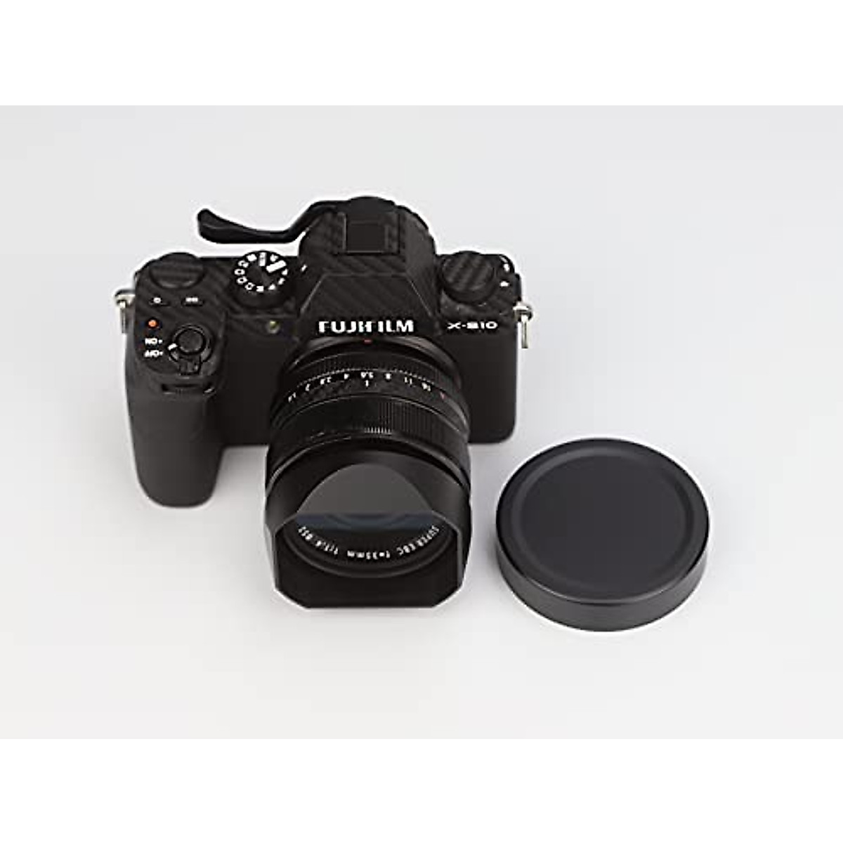 Haoge Lens Hood Metal Square Bayonet for Fujifilm XF35mmF2 R WR, XF23mmF2 R WR XC 35mm F2, Fuji 35mm F2, 23mm F2 Lens Hood, with Metal Front Cap, Replaces Fujifilm LH-XF35-2 LH XF35 2 Hood Shade