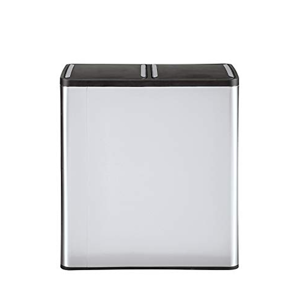 The Step N' Sort 18.5 Gallon Extra Large Capacity, Soft-Step, Dual Trash and Recycling Bin with Removable Inner Bins Silver