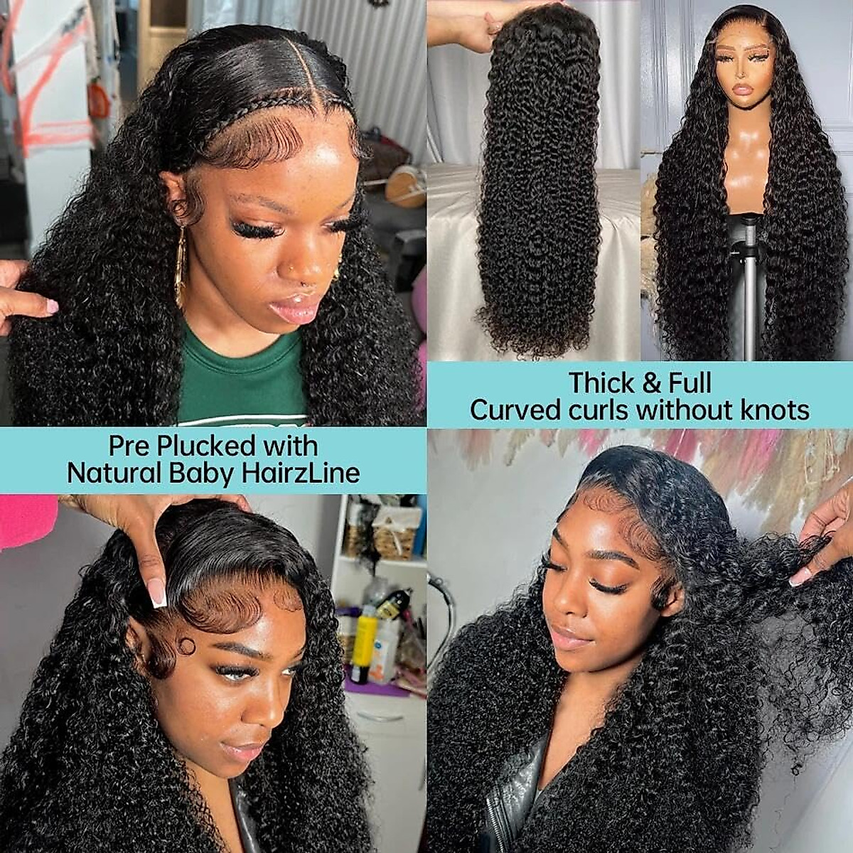 Blomas 200% Density 28Inch Deep Wave Lace Front Wigs Human Hair 13x6 Deep Curly Transparent Lace Front Wig Curly Human Hair Wigs for Women Pre Plucked with Baby Hair Lace Frontal Wig