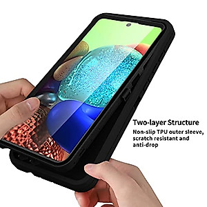 ACAGET for Samsung A71 5G Case, Galaxy A71 Case 5G Heavy Duty Protective Armor Shock-Absorbing Dual Layer Rubber TPU + PC Cover Non-Slip Bumper Phone Cases for Samsung Galaxy A71 5G Black
