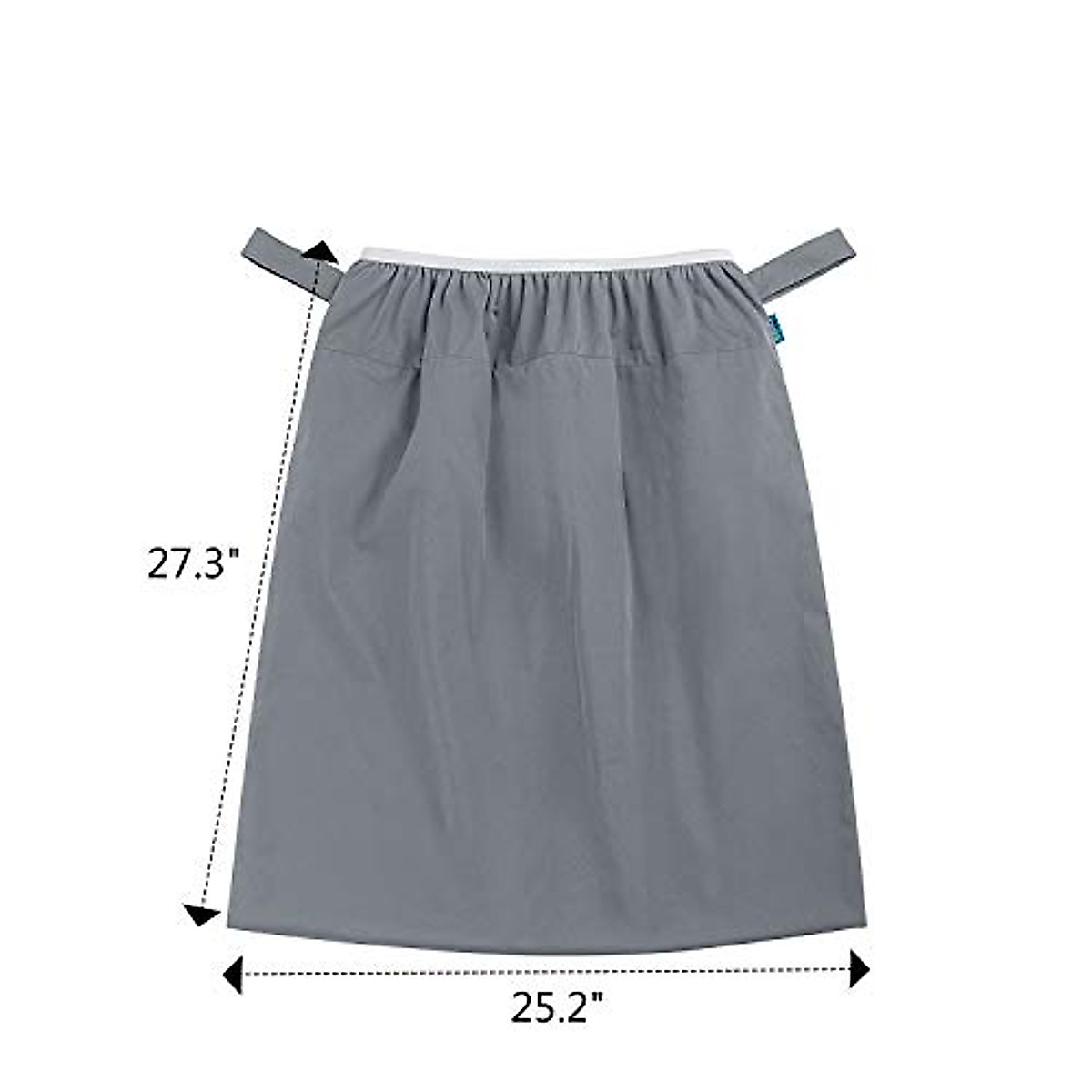 Teamoy 2 Pack Pail Liner for Cloth Diapers, Reusable Diaper Pail Bag with Elastic Band and Drawstring, Fits for 13.2 Gallon Trash Can and Diaper Pails, Gray Chevron+Slate