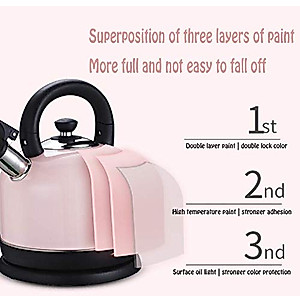 -3L Stainless Inner Lid Electric Kettle2000W Cordless Tea Kettle,Fast Boiling Hot Water Kettle with Auto Shut Offwith Boil Dry Protection,Double Walled Insulation/Red/Yellow