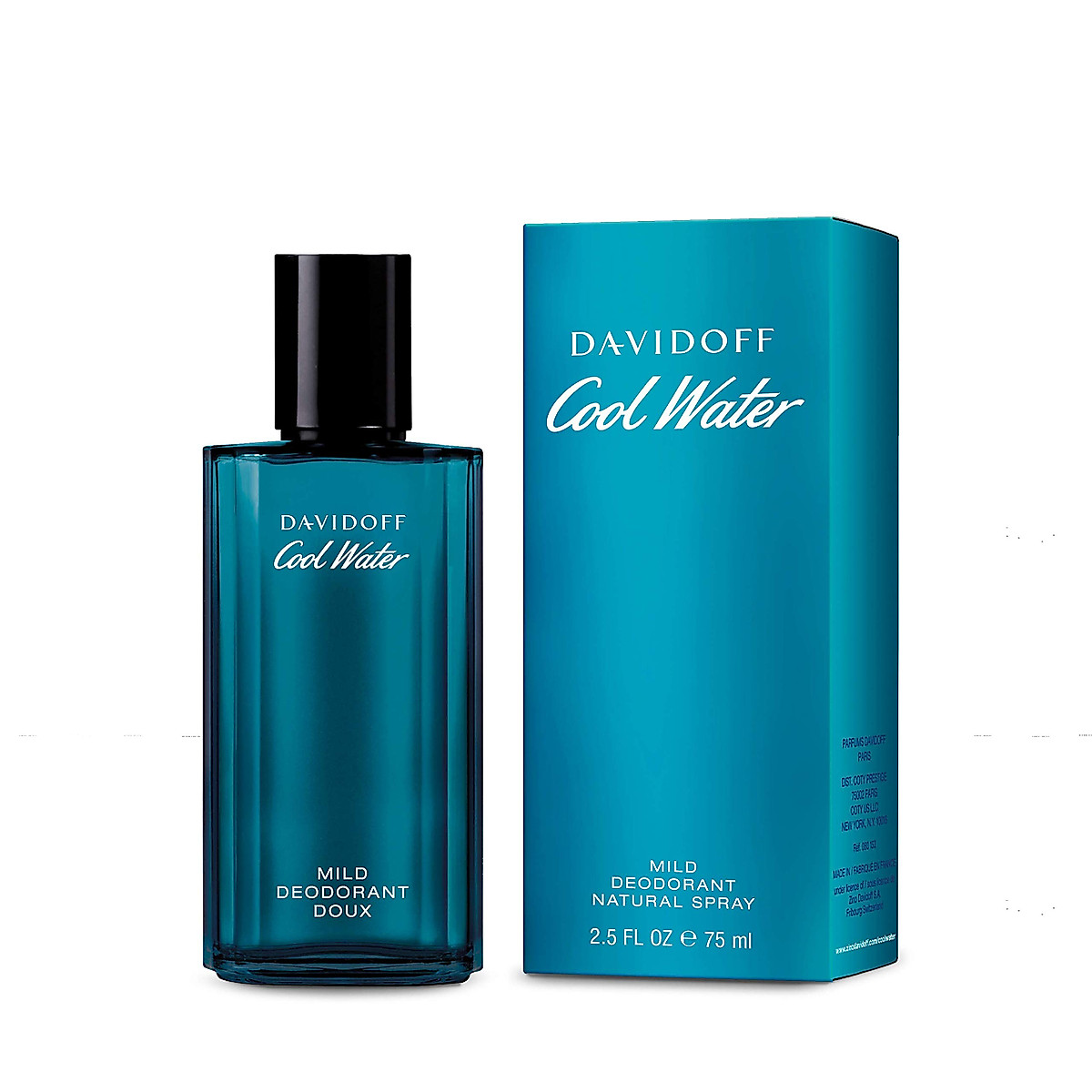 Cool Water By Davidoff For Men. Mild Deodorant Spray 2.5 Ounce, 1 Count