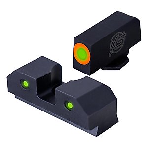 XS SIGHTS 3-Dot Tritium Night Sights, Fits Glock Gen 1 – 5 +MOS Pistols, Dual Illuminated Orange Front Sight Equipped with Tritium/Photoluminescent Glow Dot (Glock 20, 21, 29, 30, 30S, 37, 41)