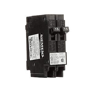 Siemens -HI Q1515NC Two 15-Amp Single Pole 120-Volt Non-Current Limiting Circuit Breaker