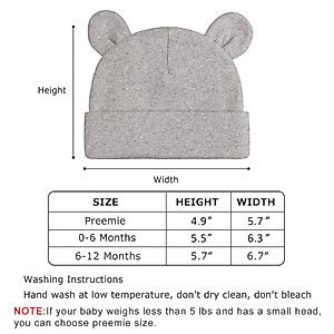 PESAAT Newborn Hospital Hat 0-12Months Preemie Boys Girls Beanie Solid Infant Baby Hats Autumn Winter (4Pack-A, 0-6 Months)