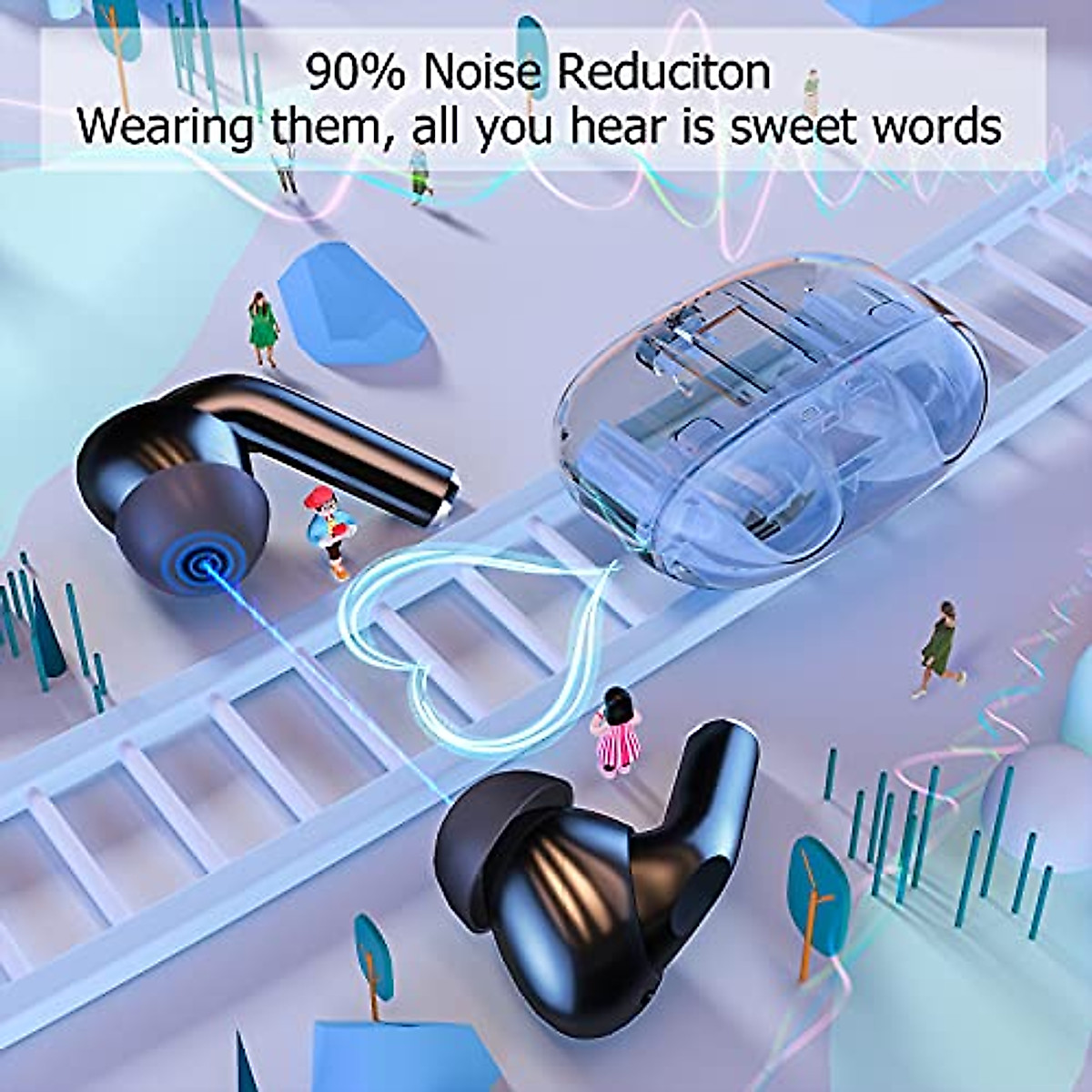 Bscame ANC Bluetooth Headphones in Ear Wireless Earbuds Wireless Earphones Sport Noise Cancelling Bluetooth 5.2 Touch Buttons Waterproof for Sports Fitness