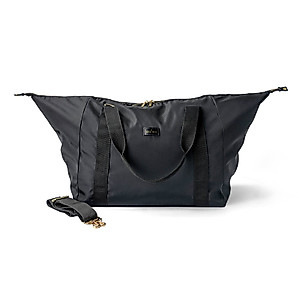 KEDZIE Triple Threat Foldable Duffle Shoulder Bag for Women with Adjustable Removable Shoulder Strap - Black