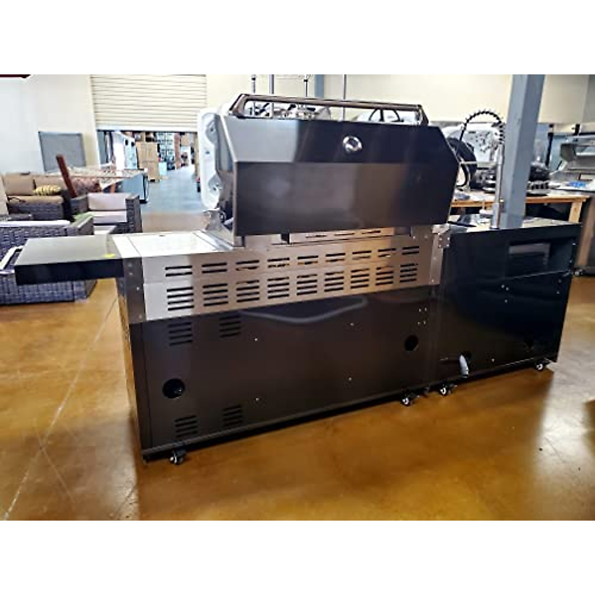 MCP Island Grills Black Stainless Steel 6 Burner 2 Modular Piece Marble Top BBQ Outdoor Electric Propane Grill Kitchen with Refrigerator, Sink, Side Burner, LED Lights on Knobs, & Protective Cover