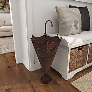 Deco 79 Metal Umbrella Stand, 13" x 13" x 28", Brown
