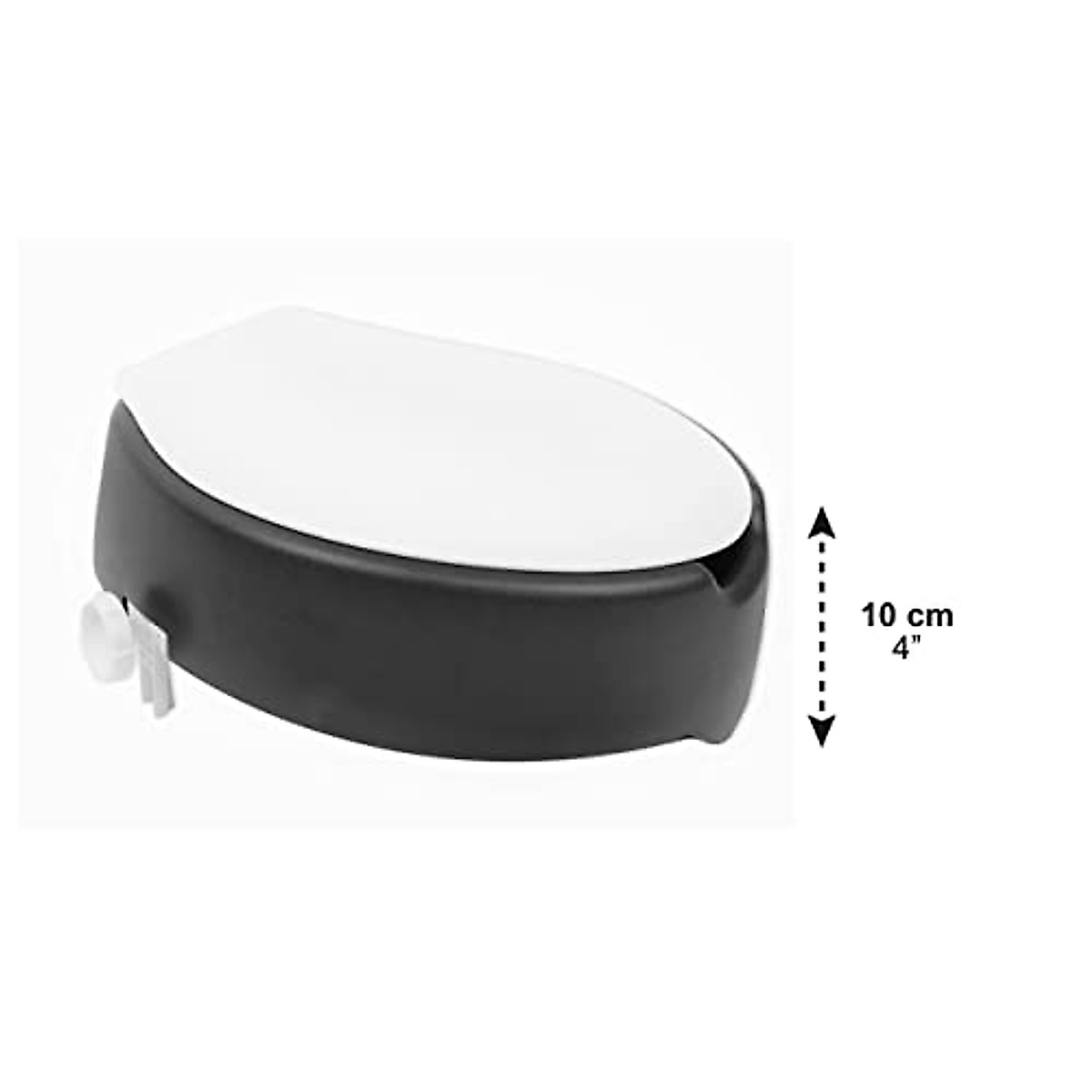 KMINA - Toilet Seat Risers for Seniors 4 inch, Soft Raised Toilet Seat with Lid, Handicap Toilet Seat Riser, Soft Elevated Toilet Seat for Elderly, Black High Toilet Seat for Seniors